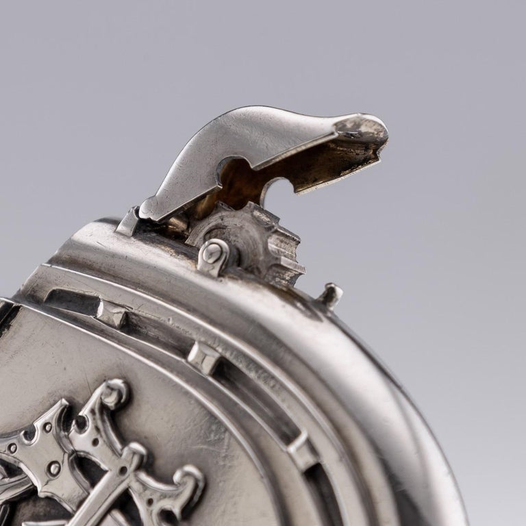 19th Century Victorian Solid Silver Lighter and Vesta Case, London, c ...