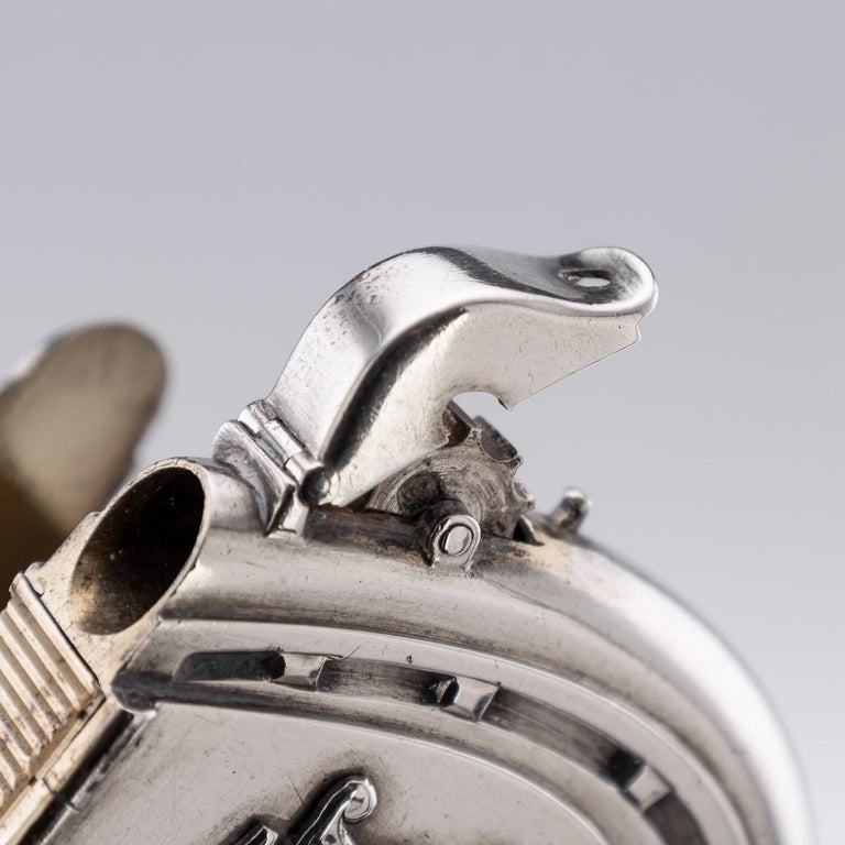 19th Century Victorian Solid Silver Lighter and Vesta Case, London, c ...