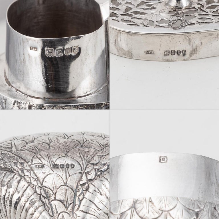 19th Century Victorian Solid Silver Owl Shaped Cocktail Shaker, c.1898 ...