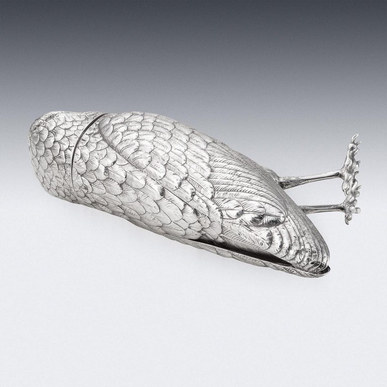 19th Century Victorian Solid Silver Owl Shaped Cocktail Shaker, c.1898 ...