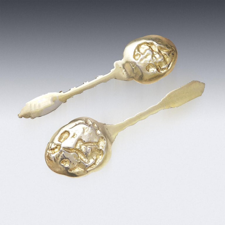 19th Century Victorian Solid Silver Pair Of Spoons, London, c.1891 For ...