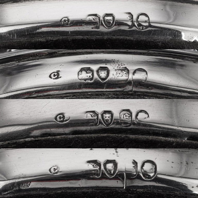 19th Century Victorian Solid Silver Set of Four Wine Coasters, London ...