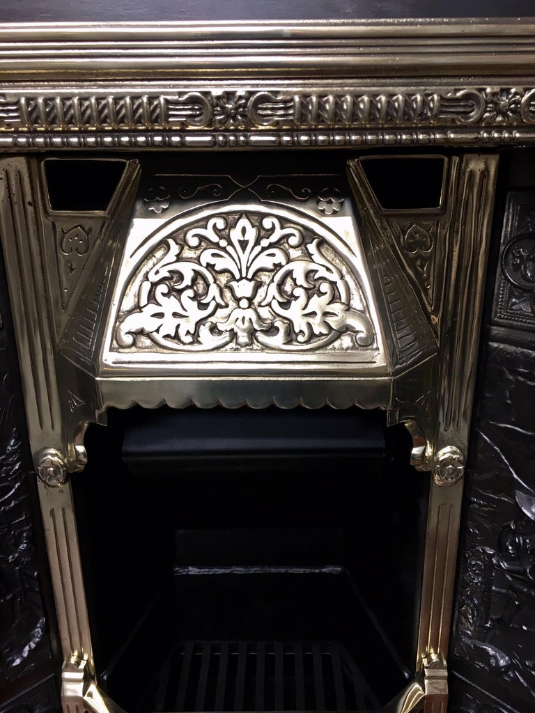 19th Century Victorian Style Cast Iron and Brass Fireplace Surround ...