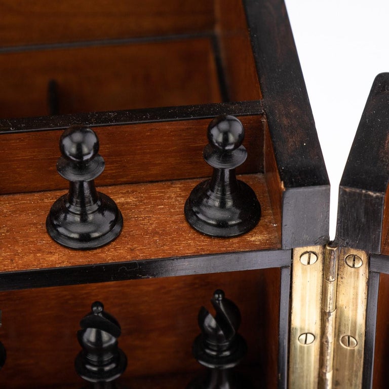19th Century Victorian Walnut Games Compendium, Cards and Board Games ...