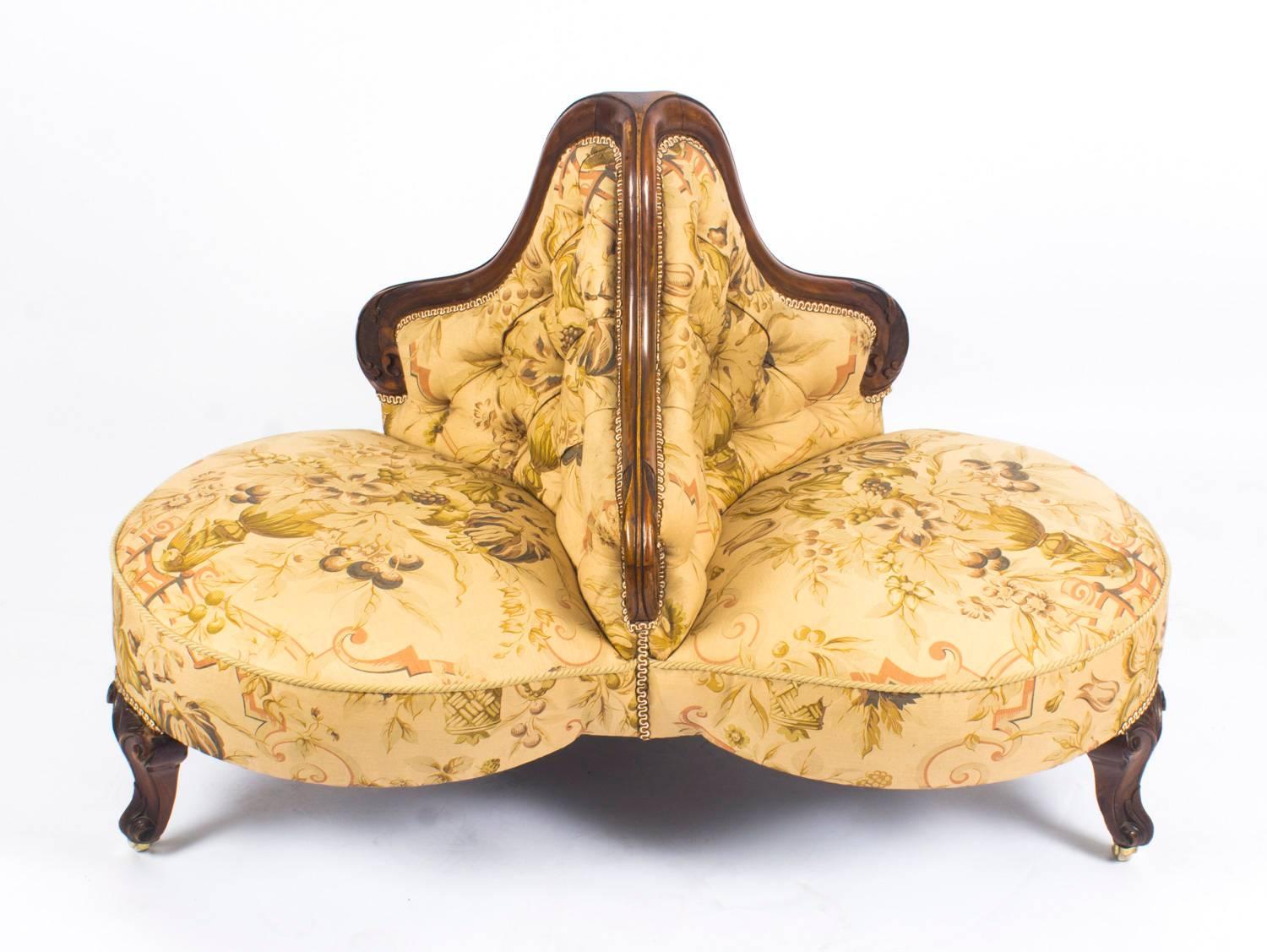 19th Century Victorian Walnut Loveseat Conversation Settee at 1stDibs ...