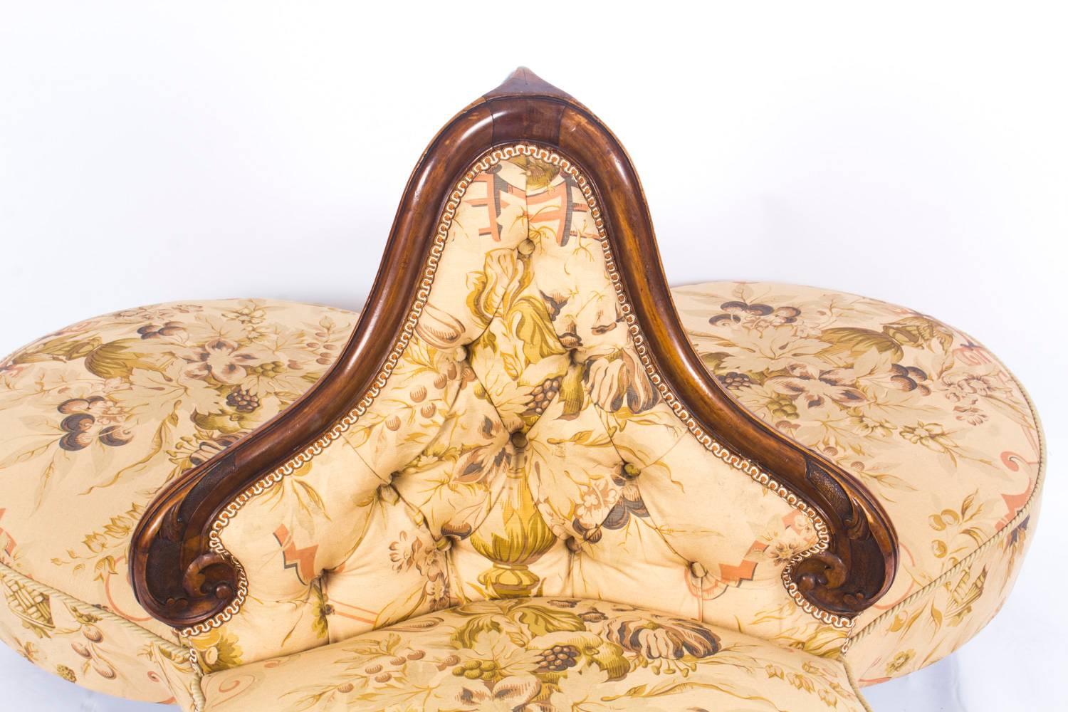 19th Century Victorian Walnut Loveseat Conversation Settee at 1stDibs ...