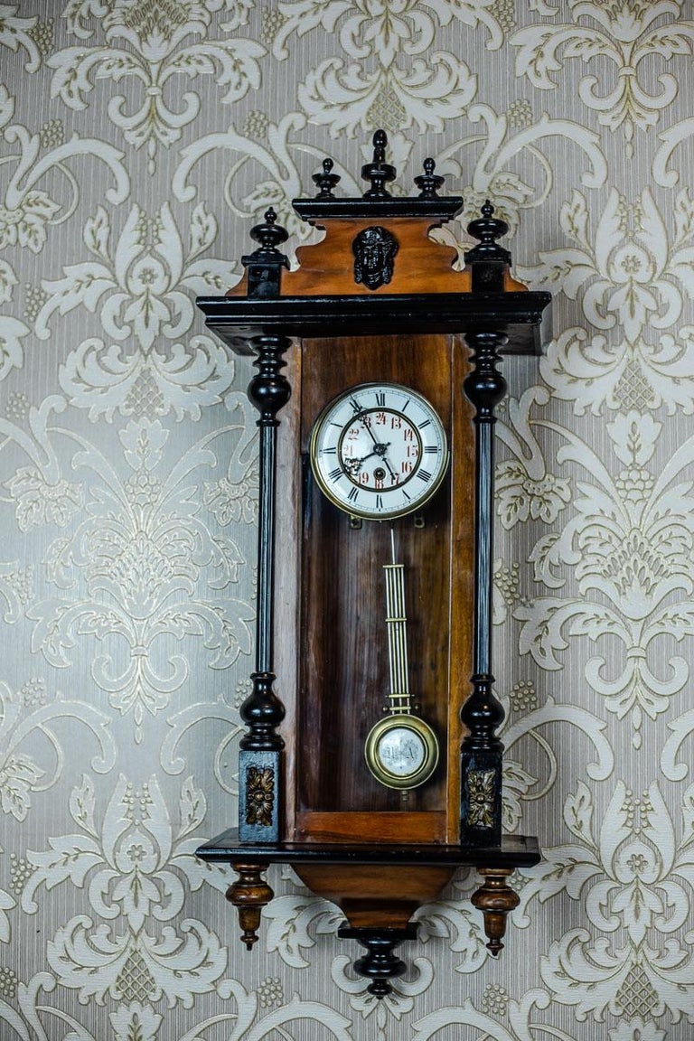 19th Century Wall Clock with Carvings at 1stDibs