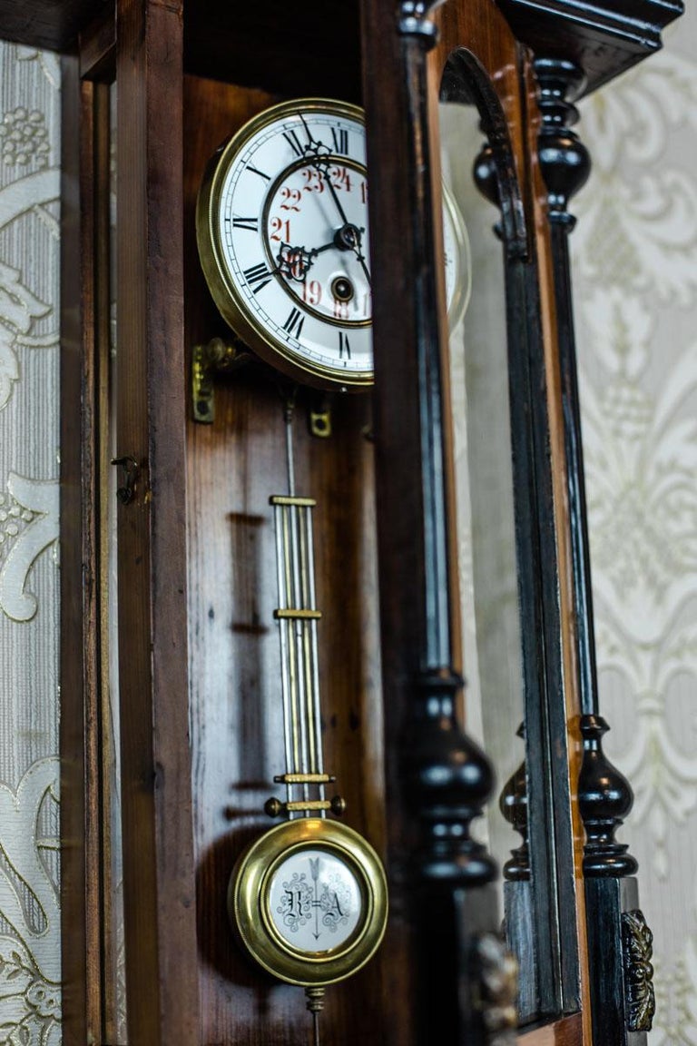 19th Century Wall Clock with Carvings at 1stDibs