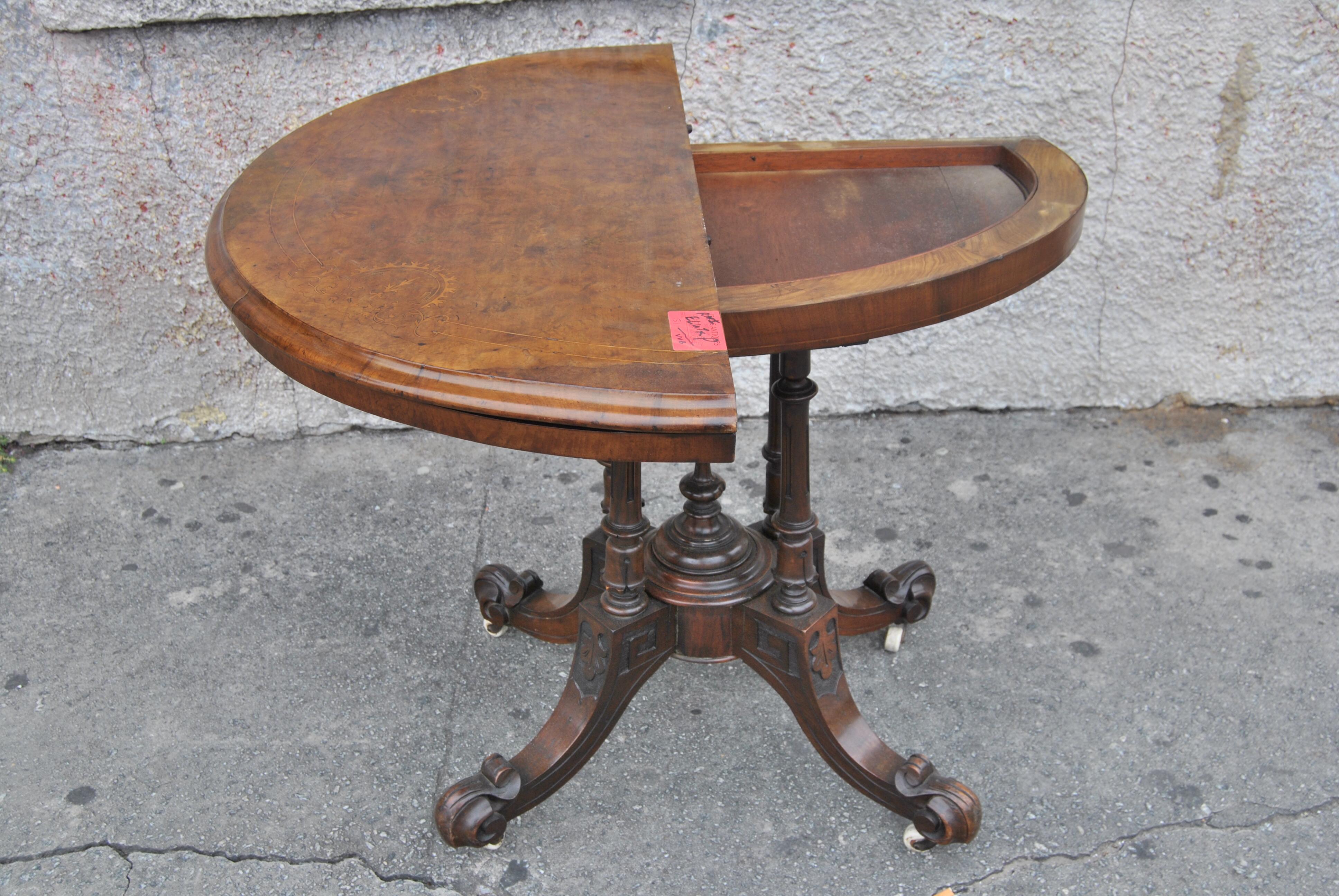 19th Century Walnut / Burr Walnut English Game / Card Table For Sale at ...