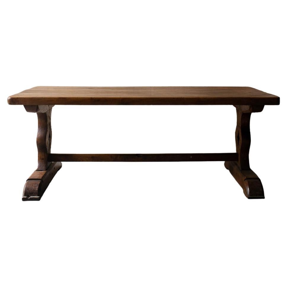 19th Century English Oak and Elm Table, England, circa 1850 at 1stDibs