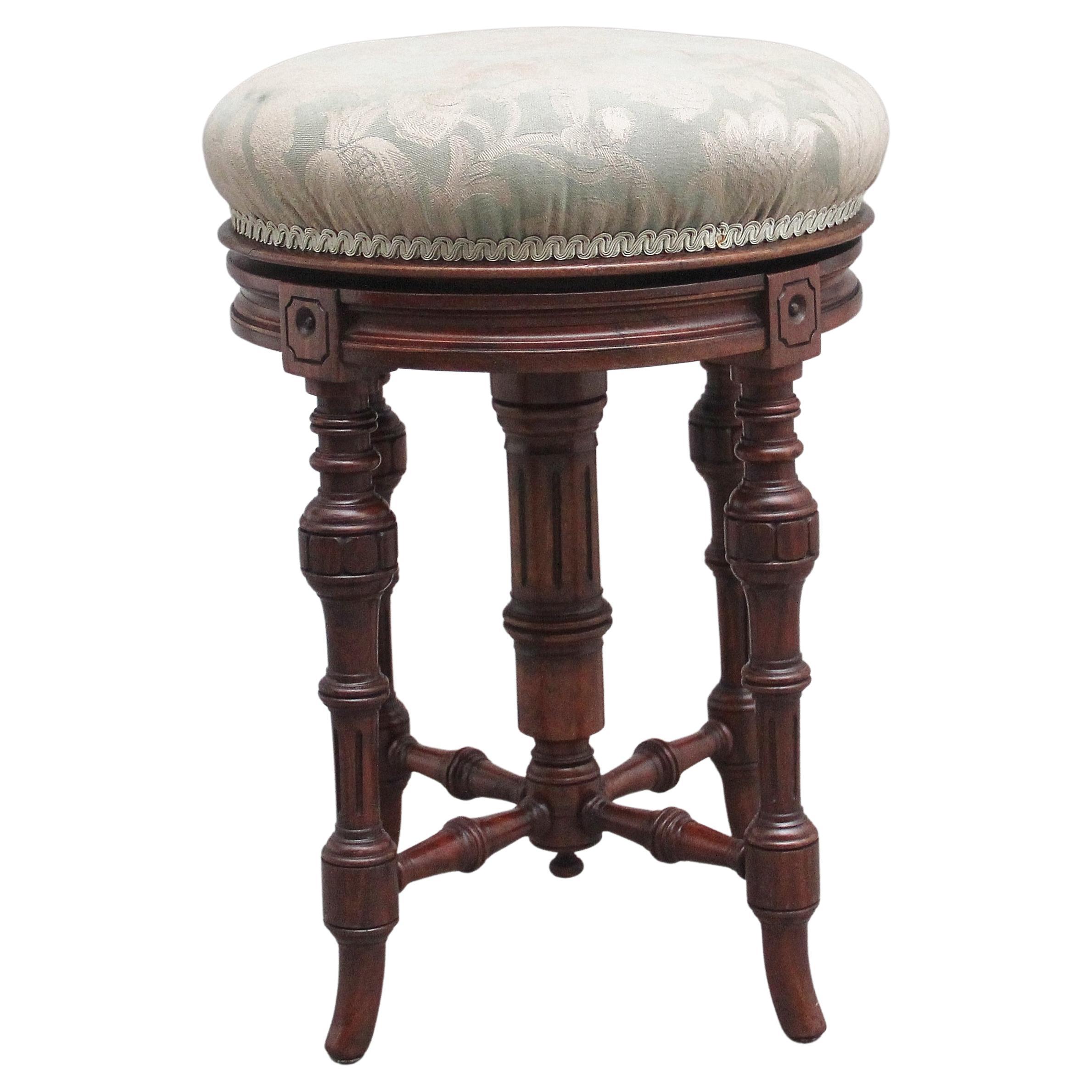 Piano Stool with Green Cushion, 19th Century For Sale at 1stDibs ...