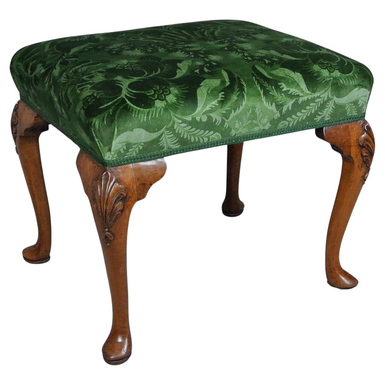 Queen Anne Style Walnut Stool at 1stDibs