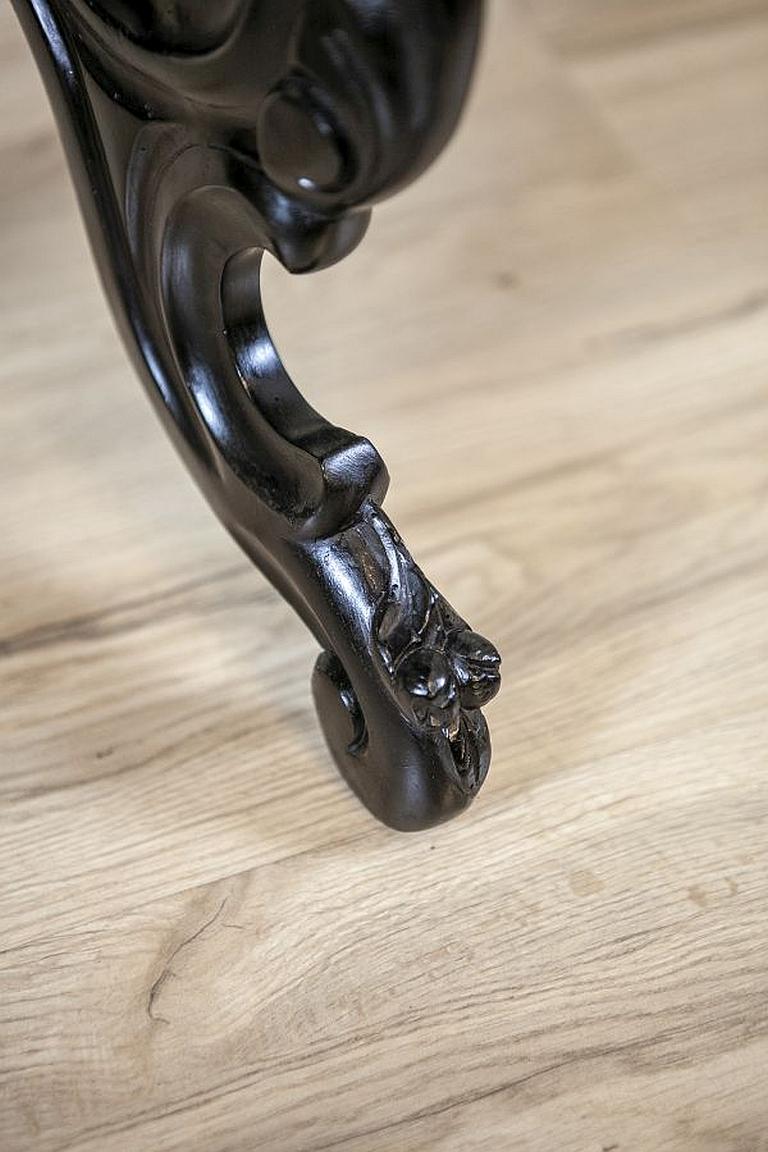 19th-Century Walnut Light Brown Side Table with Veneered Top For Sale ...