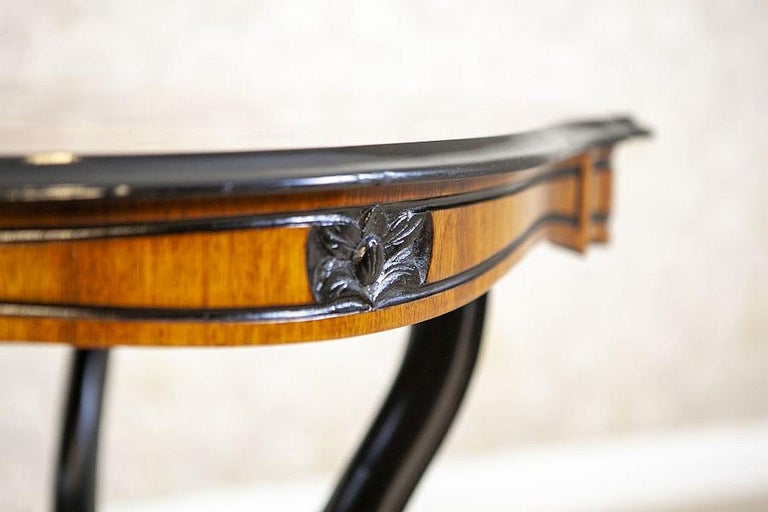 19th-Century Walnut Light Brown Side Table with Veneered Top For Sale ...