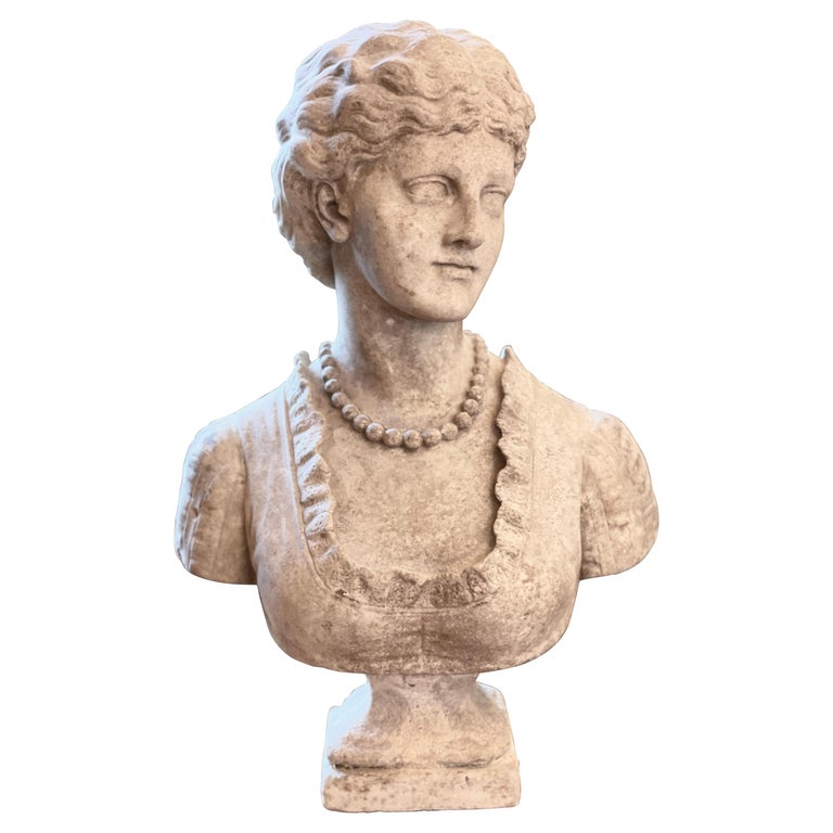 19th Century Weathered Marble Bust by Henry Garland RA at 1stDibs