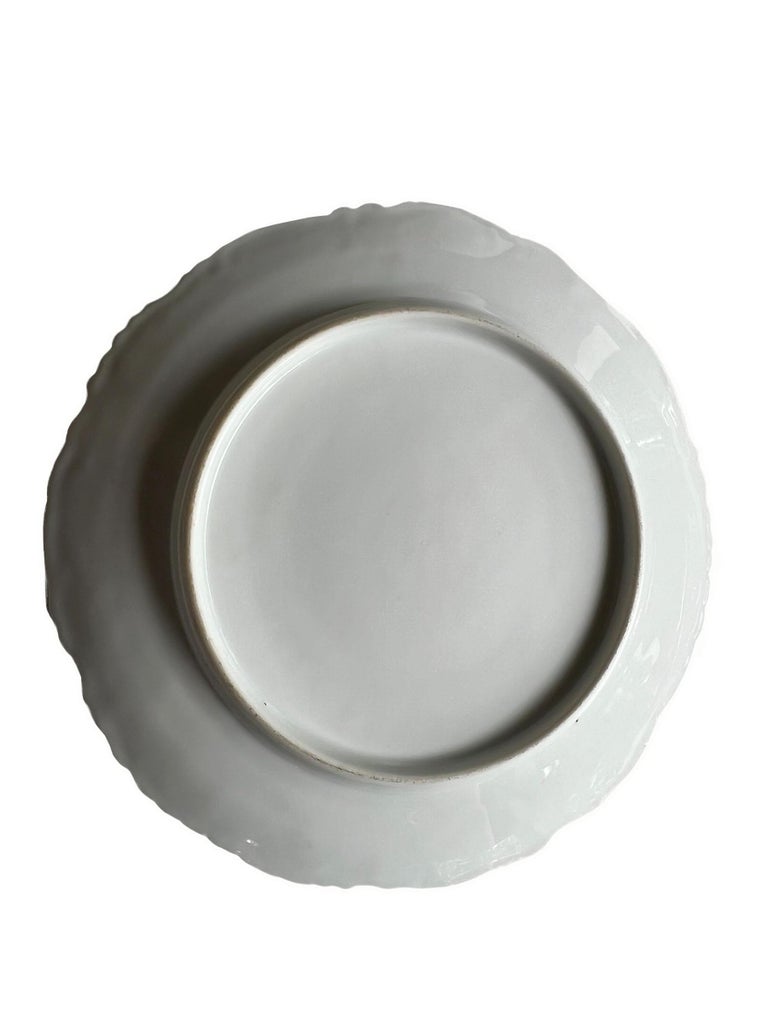 19th Century White Fish Plate For Sale at 1stDibs