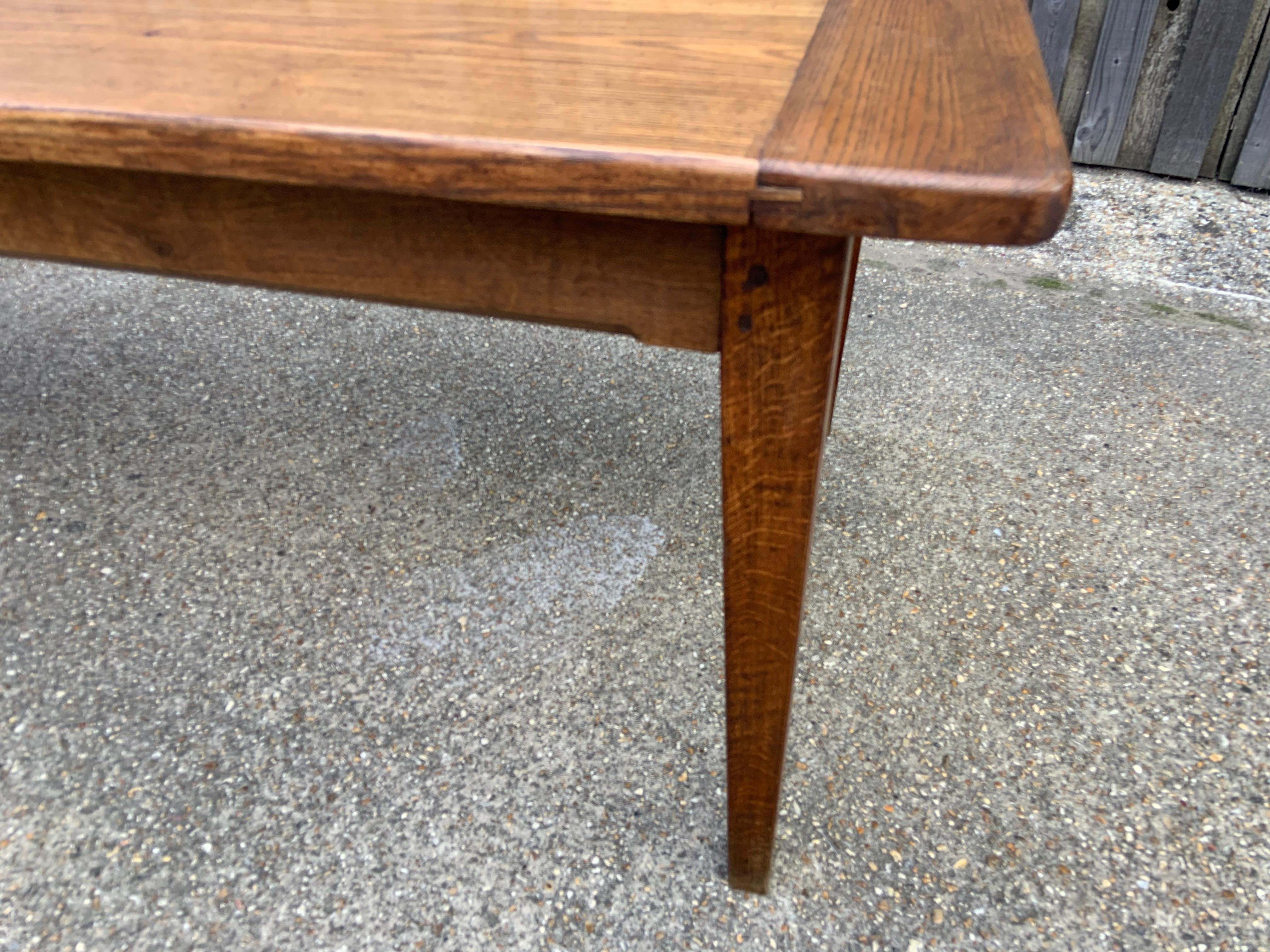 19th Century Wide Tapered Leg Ash Farmhouse Table at 1stDibs