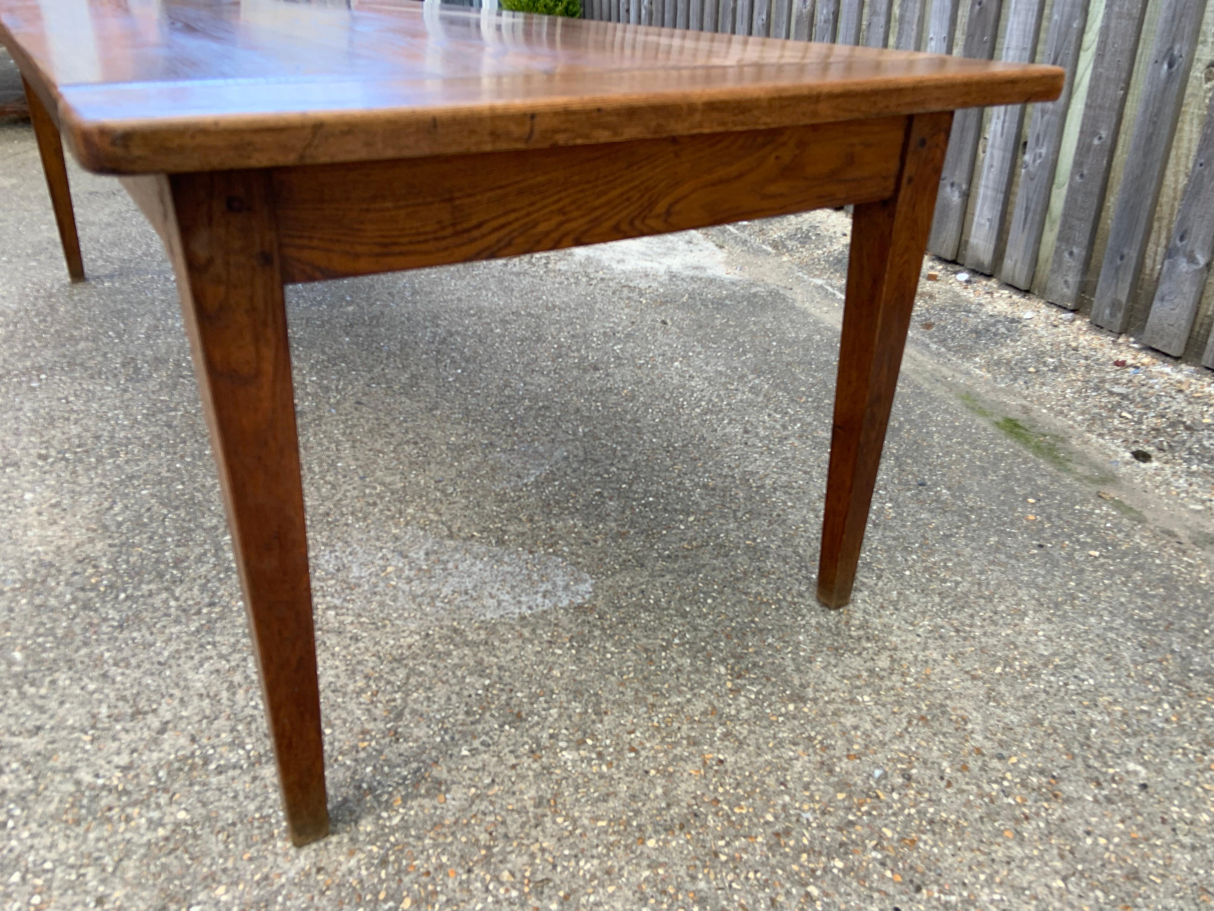 19th Century Wide Tapered Leg Ash Farmhouse Table at 1stDibs