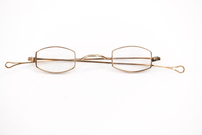 19th Century "Wilcox" Eyeglasses with Solid 14k Gold Frames and Original Case For Sale at 1stDibs