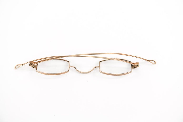 19th Century "Wilcox" Eyeglasses with Solid 14k Gold Frames and Original Case For Sale at 1stDibs