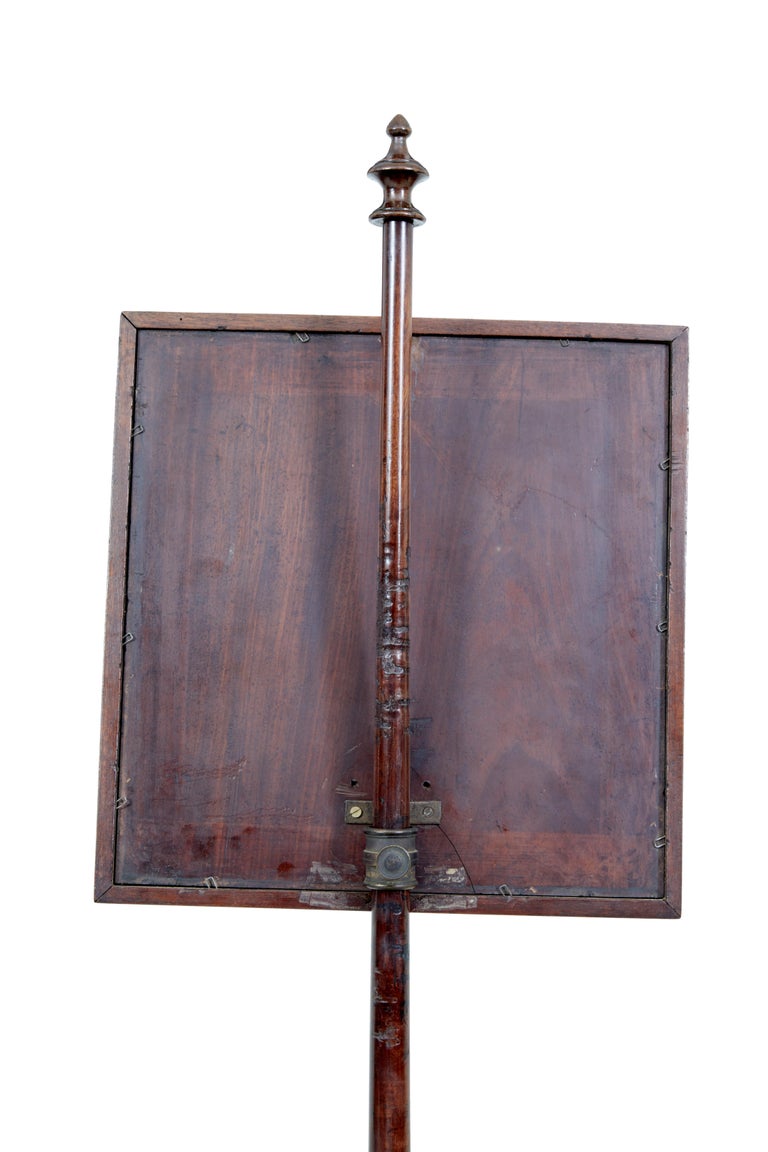 19th Century William IV Mahogany Pole Screen For Sale at 1stDibs