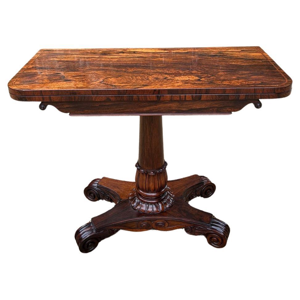 19th Century William IV Rosewood Card Table For Sale at 1stDibs