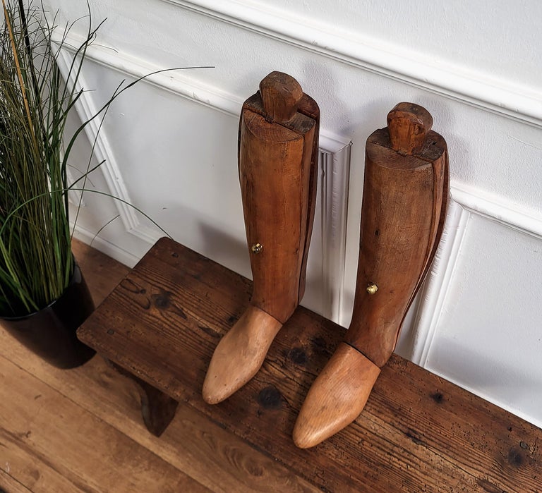 19th Century Wood Boots Trees Molds or Forms For Sale at 1stDibs