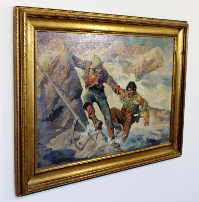 19th Century Wood Framed Oil on Canvas Painting Broken Jam by Oliver ...