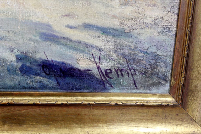 19th Century Wood Framed Oil on Canvas Painting Broken Jam by Oliver ...