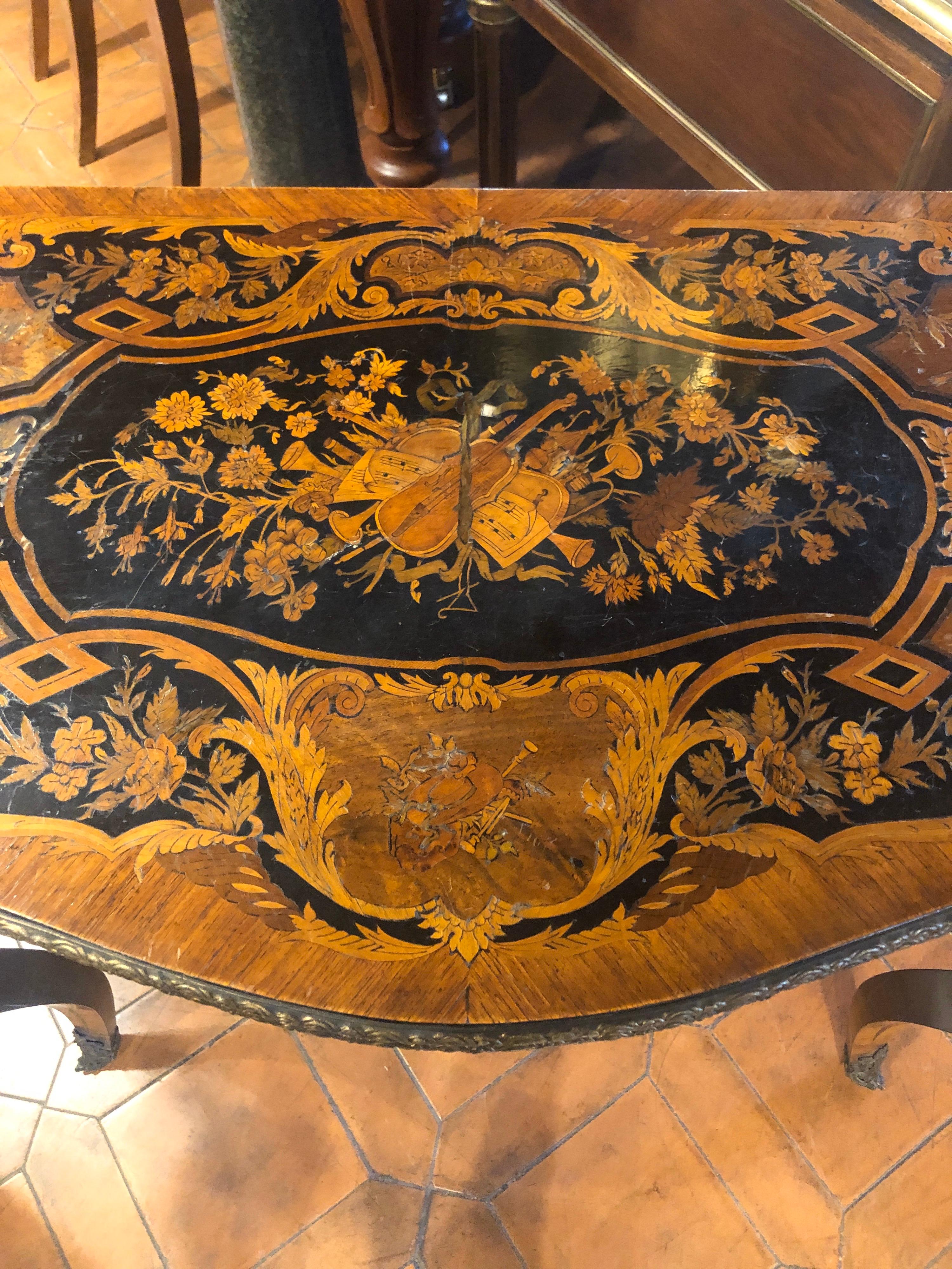 19th Century Wood Napoleon III Rosewood Kingwood Game Table, 1860s at ...