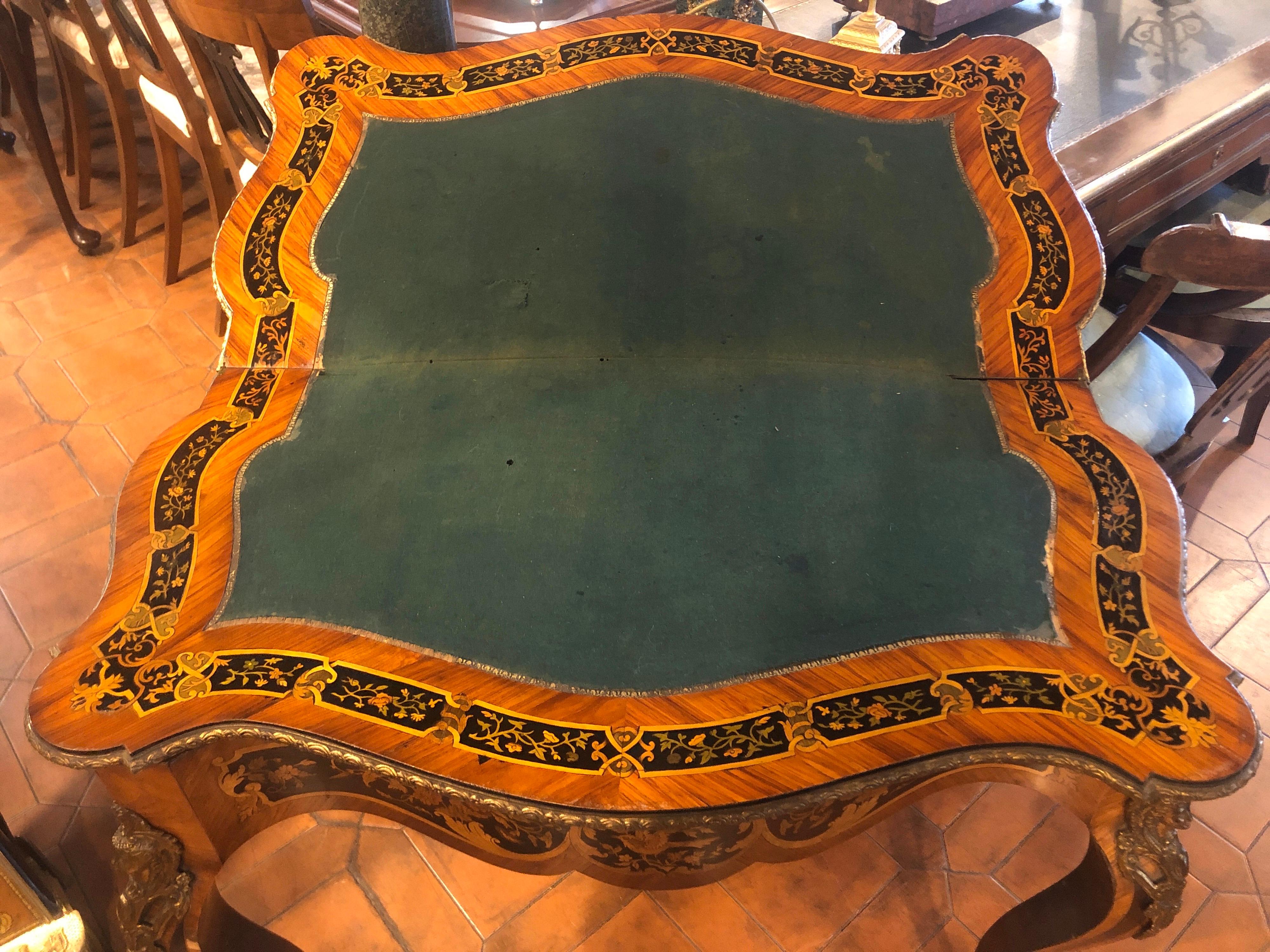 19th Century Wood Napoleon III Rosewood Kingwood Game Table, 1860s at ...