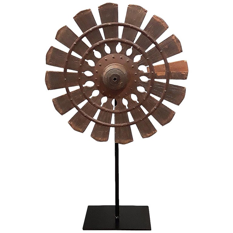 19th Century Wood Loom Wheel from Thailand, on Stand at 1stDibs