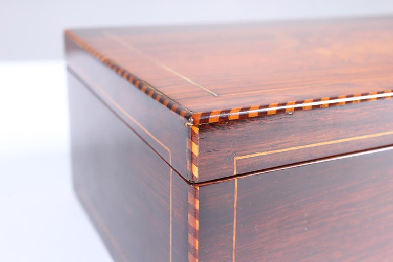 19th Century Wooden Box with Mirror, Jewelry Box in Walnut, Germany ...