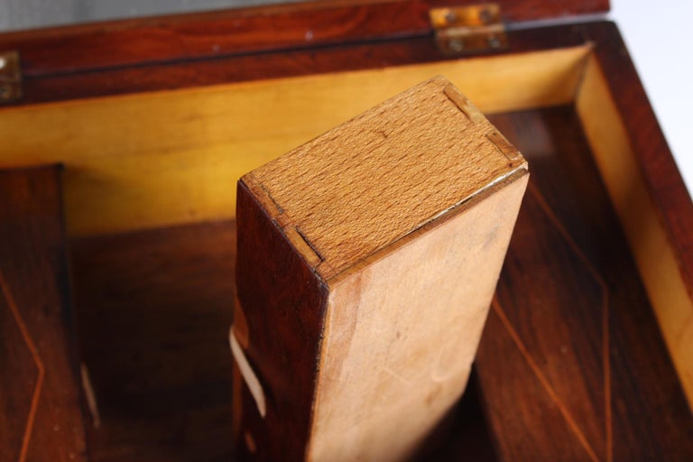 19th Century Wooden Box with Mirror, Jewelry Box in Walnut, Germany ...