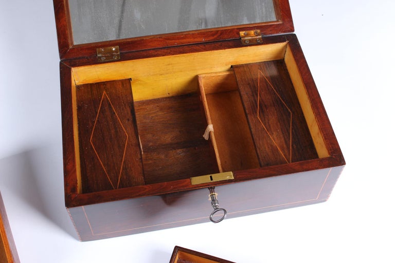 19th Century Wooden Box with Mirror, Jewelry Box in Walnut, Germany ...