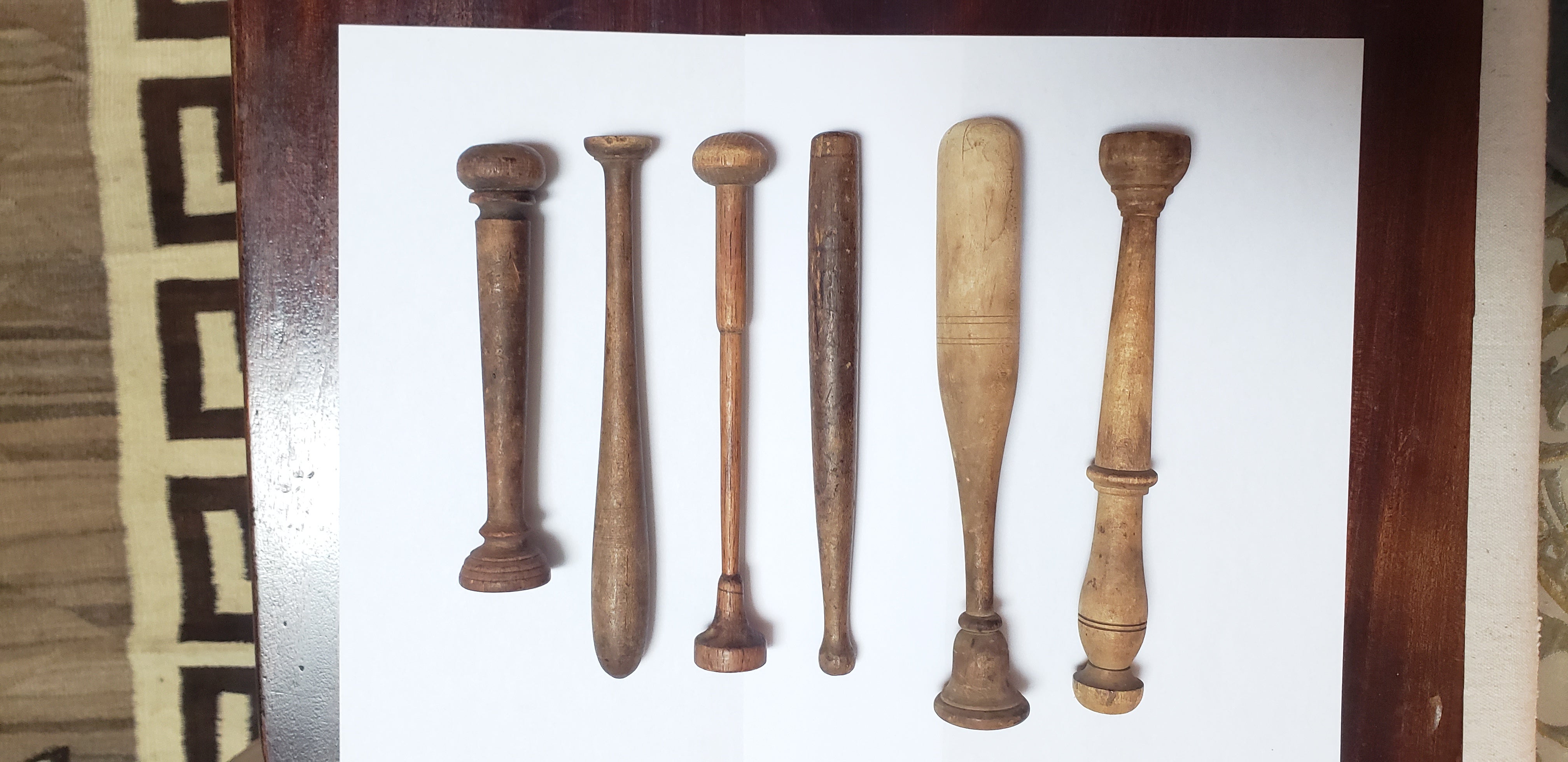 19th Century Wooden Drink Muddlers Collection of Six For Sale at 1stDibs