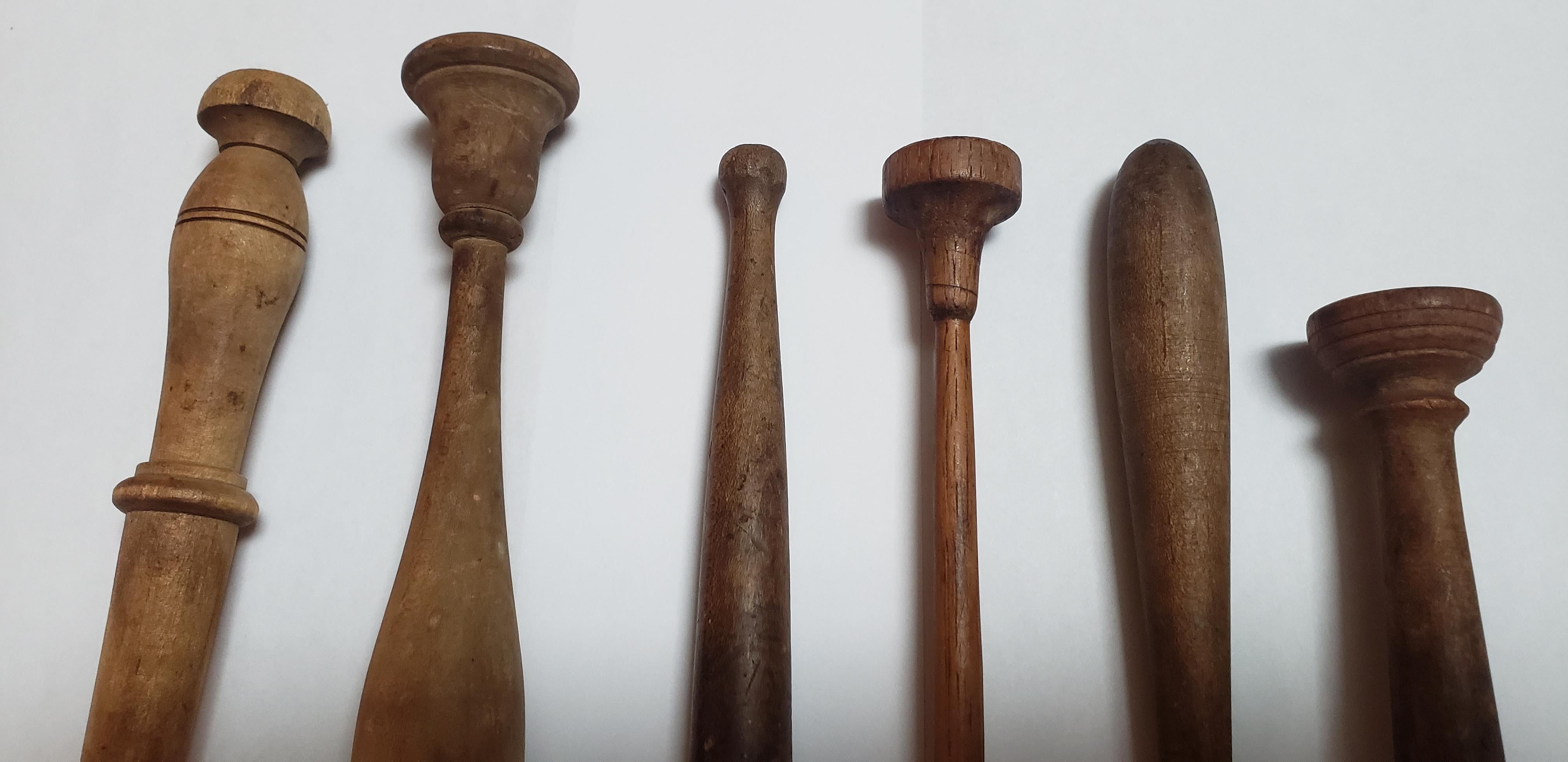 19th Century Wooden Drink Muddlers Collection of Six For Sale at 1stDibs
