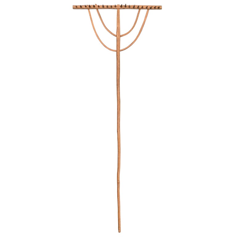 19th Century Wooden Rake on Custom Wall Mount at 1stDibs
