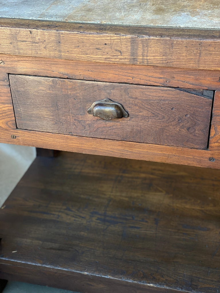 19th Century Work Table in Oak and Soapstone at 1stDibs
