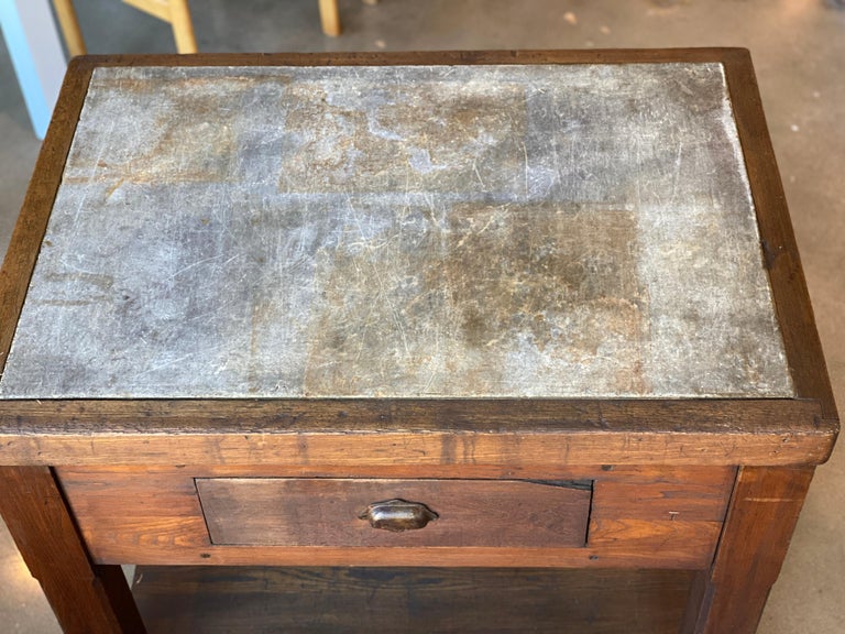 19th Century Work Table in Oak and Soapstone at 1stDibs