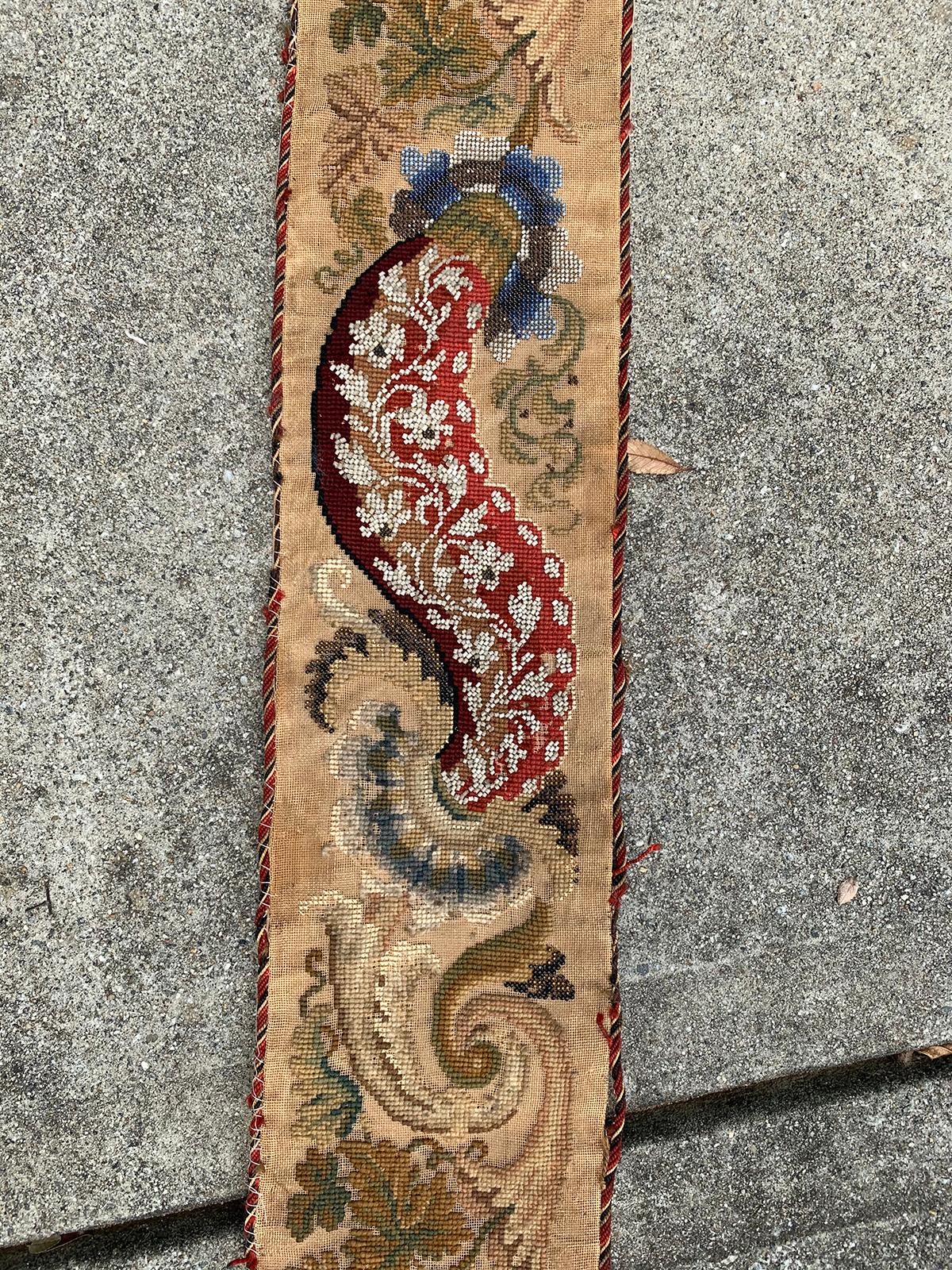 19th Century Woven and Beaded Textile Bell Pull at 1stDibs