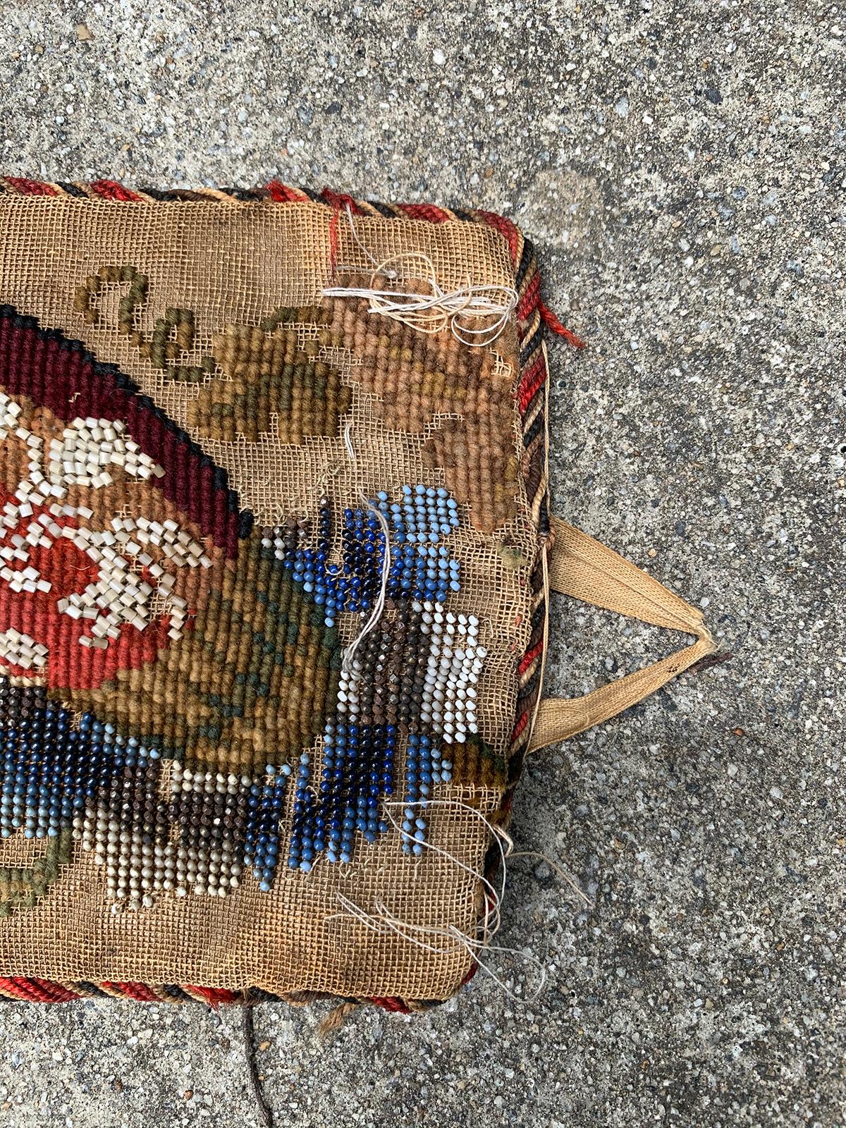 19th Century Woven and Beaded Textile Bell Pull at 1stDibs