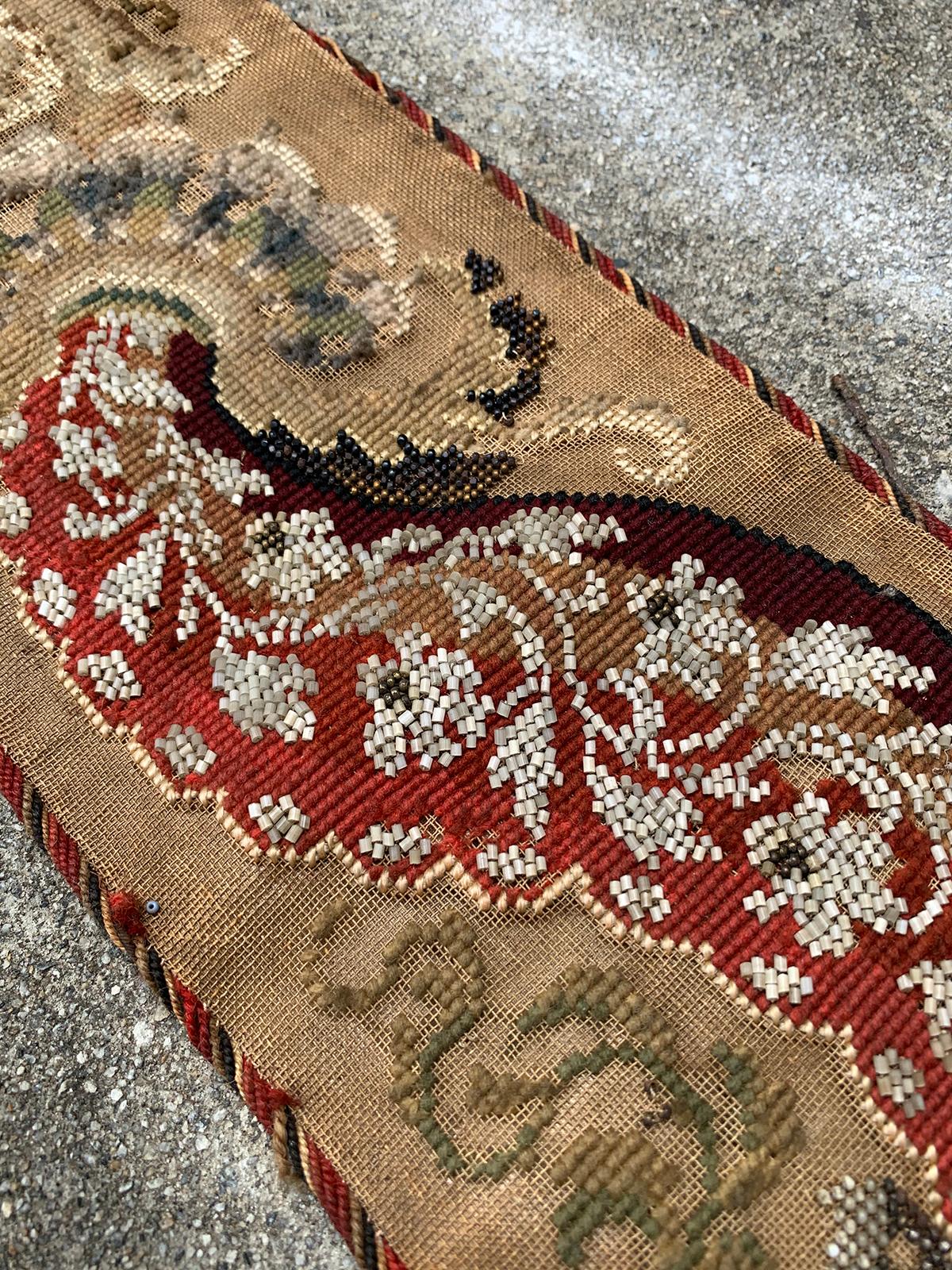 19th Century Woven and Beaded Textile Bell Pull at 1stDibs