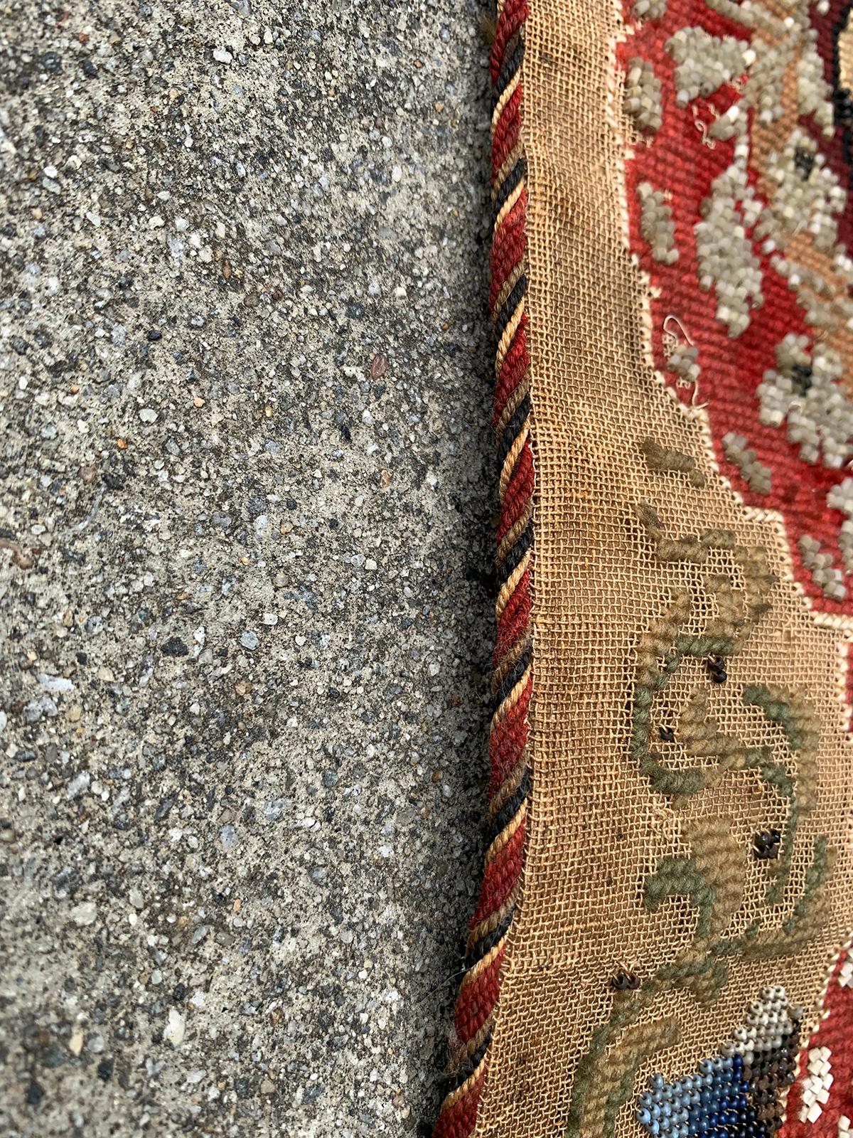 19th Century Woven and Beaded Textile Bell Pull at 1stDibs