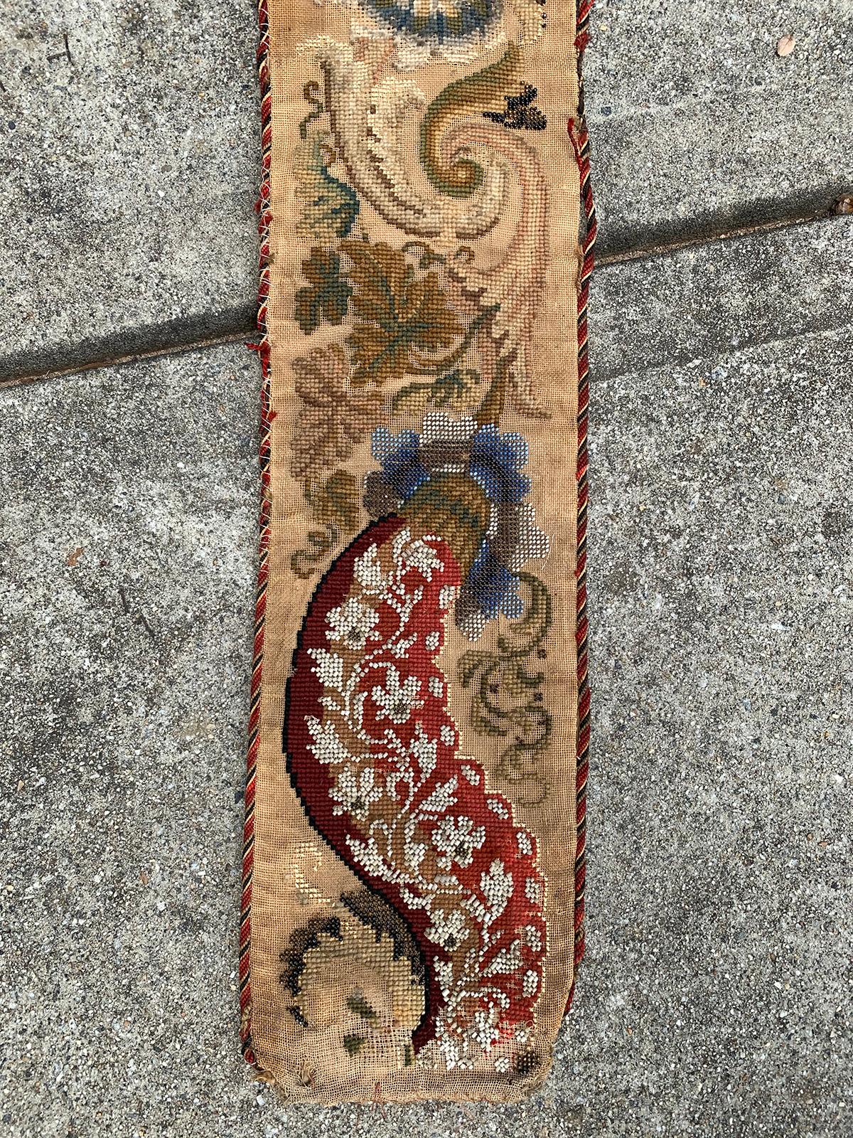 19th Century Woven and Beaded Textile Bell Pull at 1stDibs