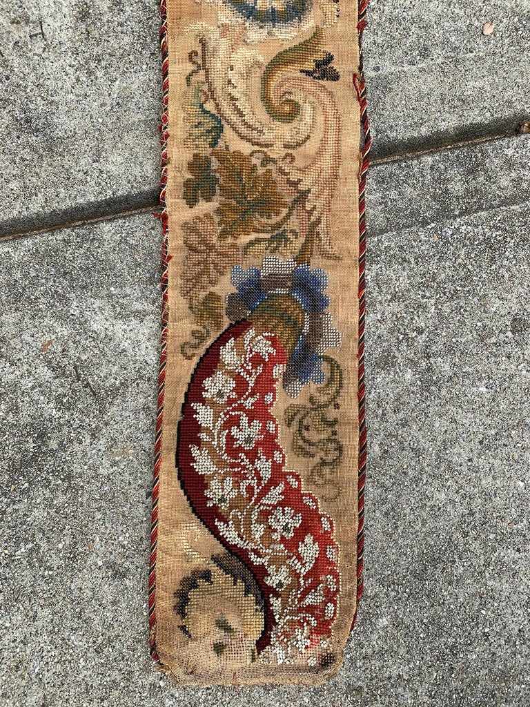 19th Century Woven and Beaded Textile Bell Pull at 1stDibs