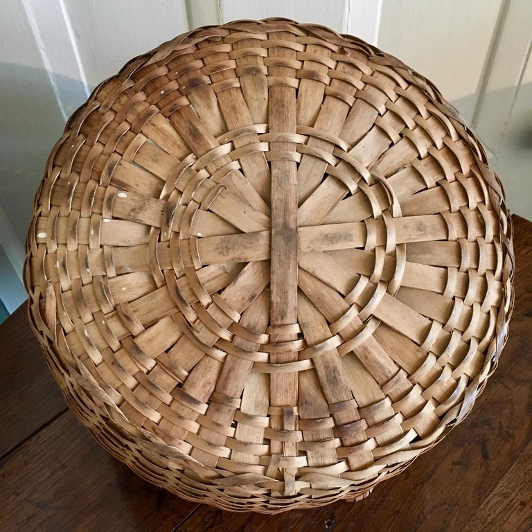 19th Century Woven Splint Feather Gathering Basket at 1stDibs | feather ...
