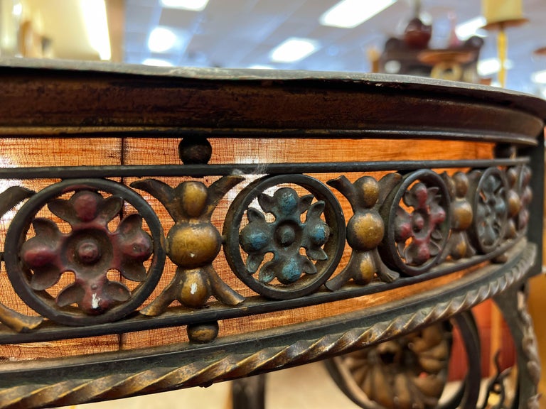 19th Century Wrought Iron 32 Inch Round Table With Built-In Light For ...
