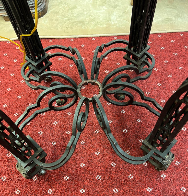 19th Century Wrought Iron 32 Inch Round Table With Built-In Light For ...
