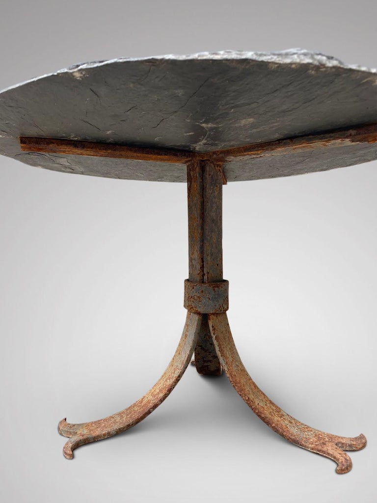 19th Century Wrought Iron and Slate Low Occasional Table For Sale at ...